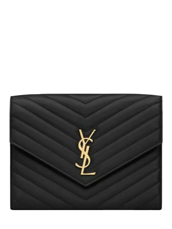 Saint Laurent Cassandre Matelassé Flap Pouch - Black
