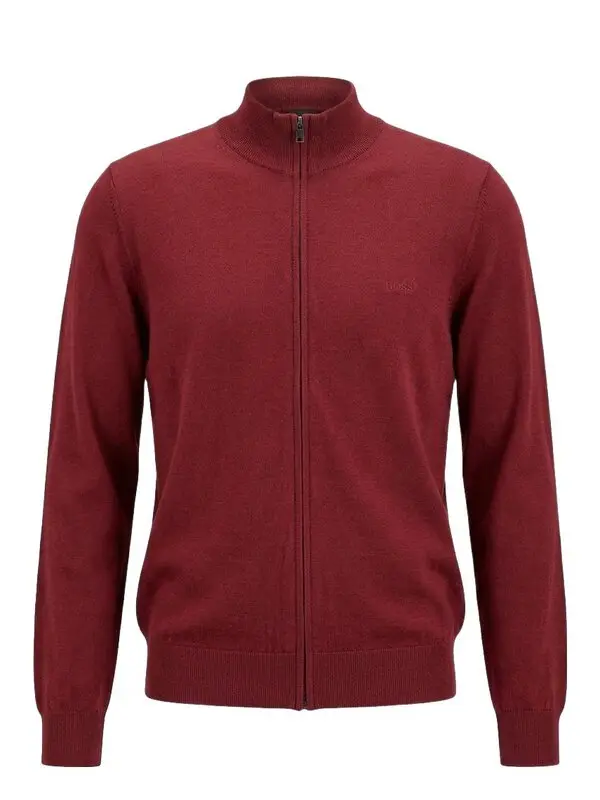 Hugo Boss Zip Front Cardigan - Red