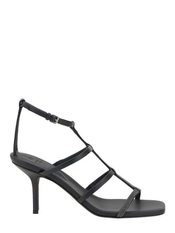 Brunello Cucinelli Strapped Heeled Sandals - Black