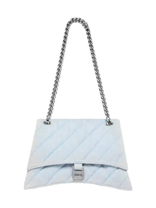 Balenciaga Crush Quilted Medium Shoulder Bag - Blue