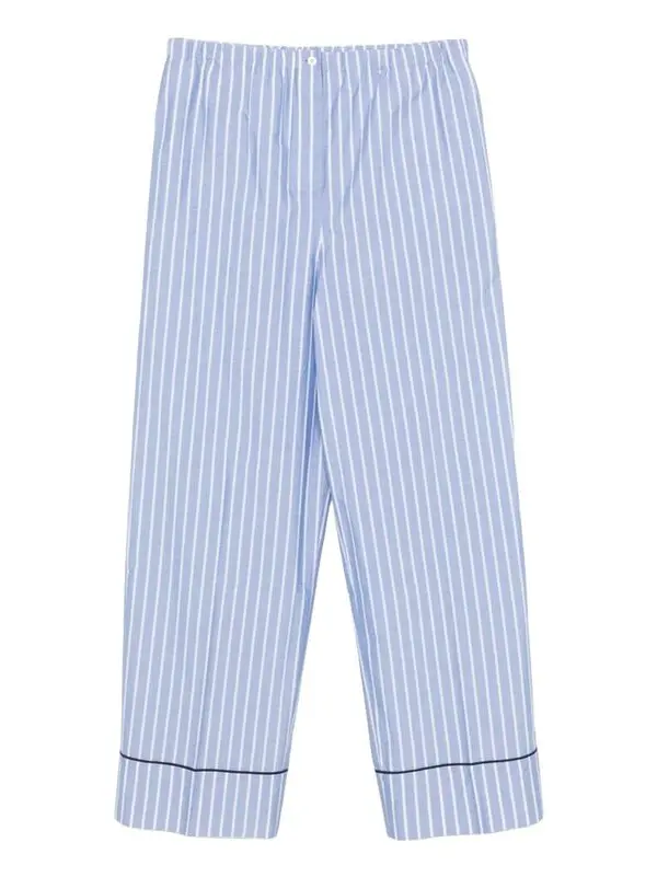Prada Striped Chambray Trousers - Light Blue