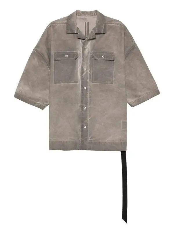 Rick Owens Magnum Tommy Drawstring Shirt - Gray