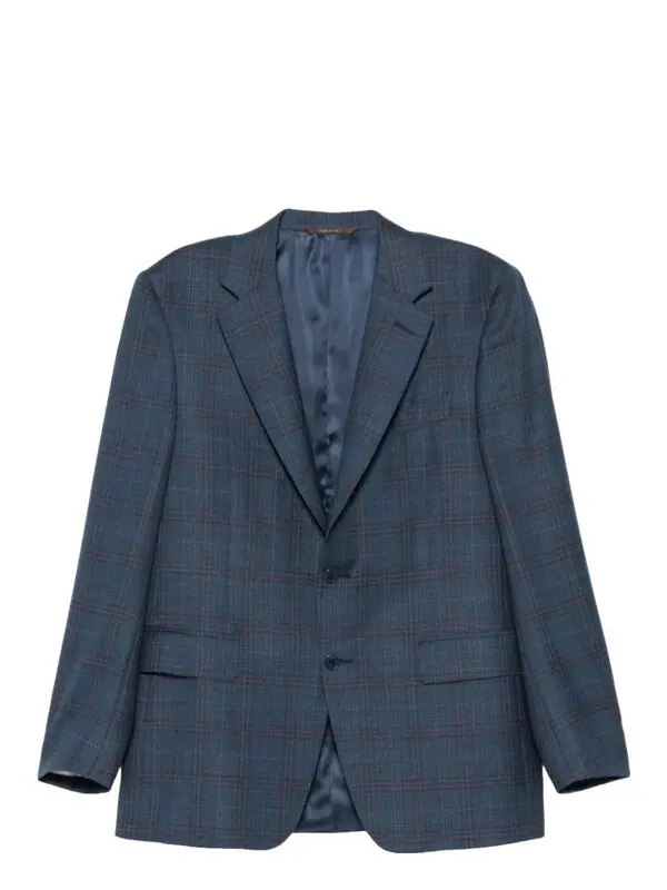 Canali Checked Blazer - Blue