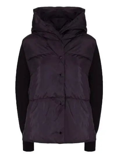 Canada Goose Hooded Down Jacket With Long Sleeves - Black