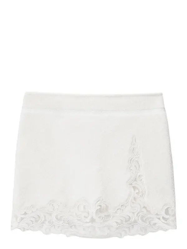 Alexander Wang Embroidered Terry Mini Skirt - White