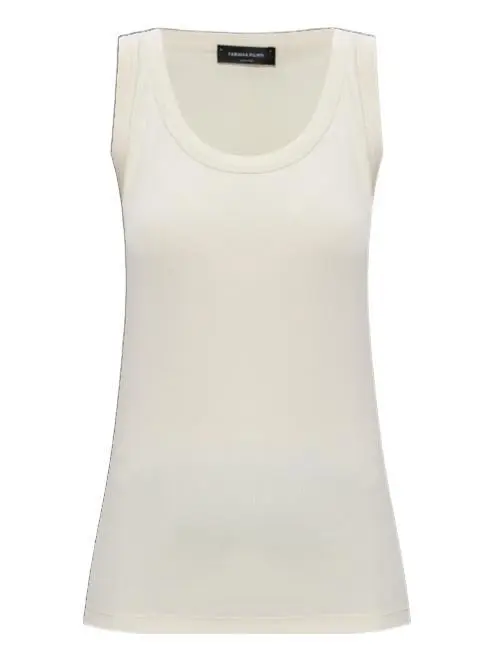 Fabiana Filippi Embellished Sleeveless Ribbed Top - White