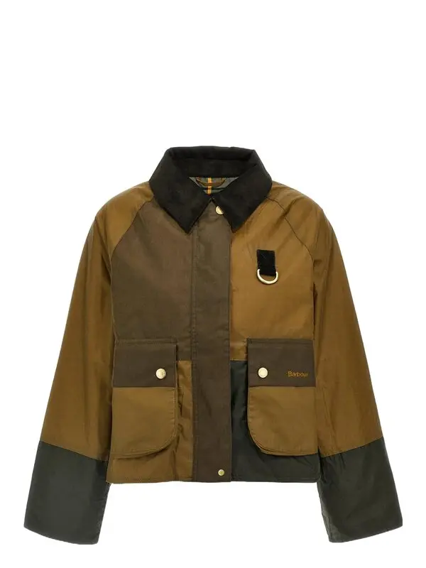 Barbour Waxed Jacket With Lapel Collar - Brown