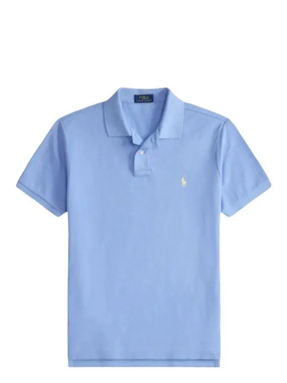 Ralph Lauren Polo Logo-embroidered Straight Hem Polo Shirt - Sky-blue