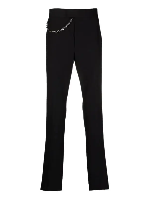 Givenchy Chain Detail Straight Leg Trousers - Black