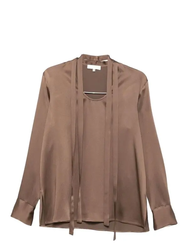 Antonelli Firenze Long-sleeve Blouse With Button Cuffs - Brown