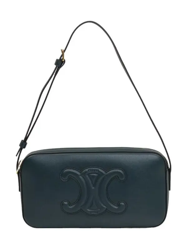 Celine Logo Detail Shoulder Bag - Forest Green