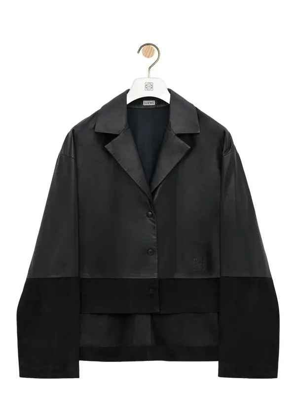 Loewe Long-sleeved Blazer With Embossed Anagram - Black