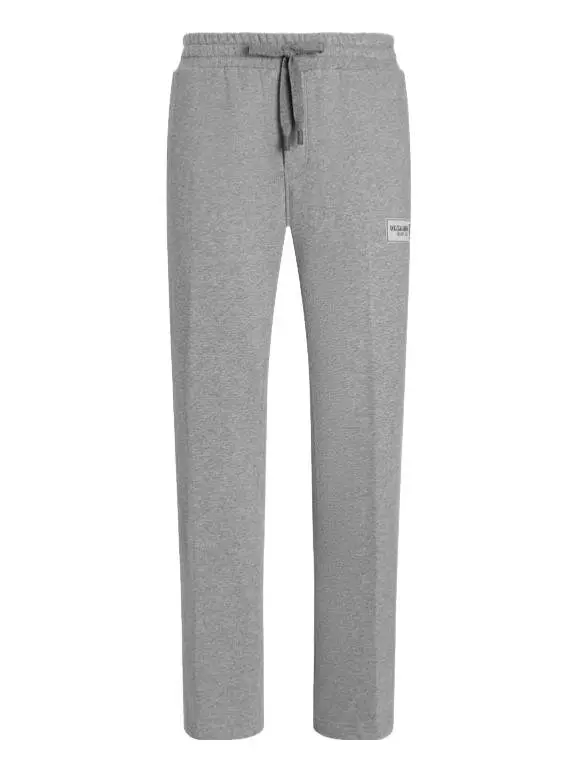 Dolce & Gabbana Dolce Gabbana Logo Printed Jersey Jogging Pants - Gray