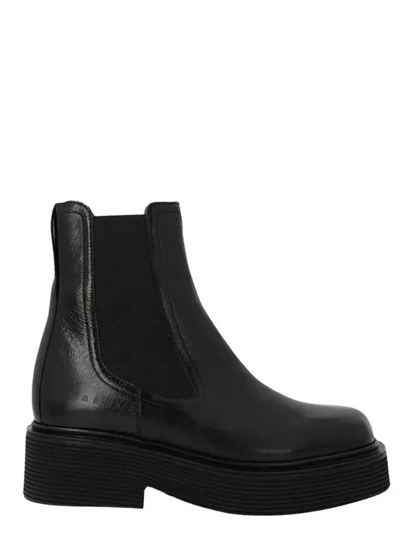 Marni Square Toe Ankle Boots - Black