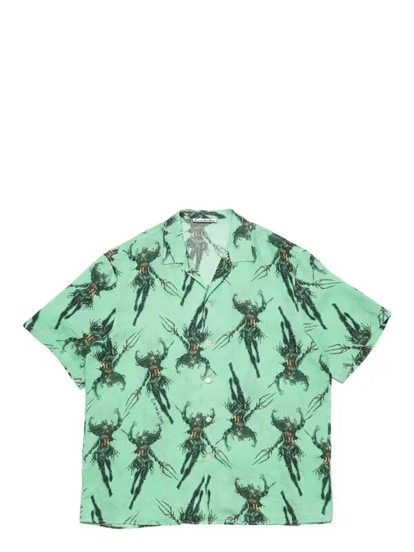 Acne Studios Cartoon-print Shirt - Green