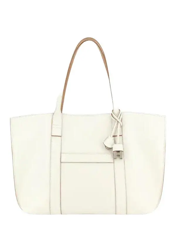 Hogan Hanging Accent Script Top Handle Bag - White