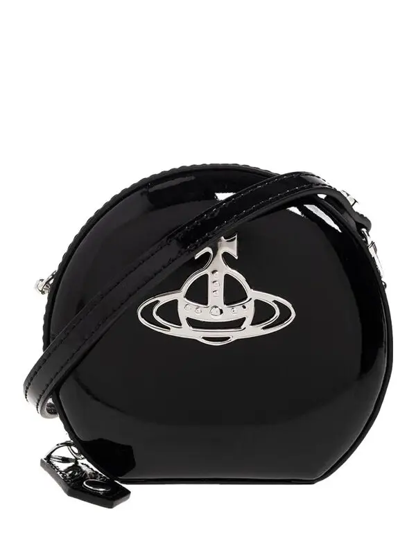 VIVIENNE WESTWOOD Orb-plaque Leather Satchel Bag - Black