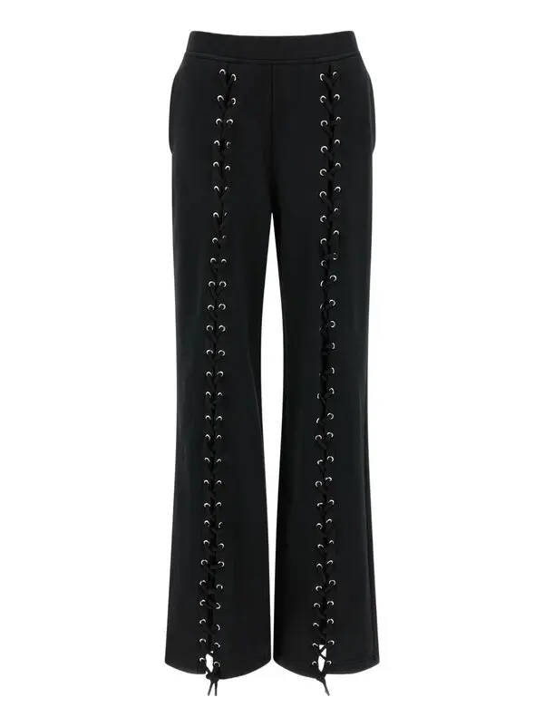 ROTATE BY BIRGER CHRISTENSEN Lace-up Detail Track Pants - Black