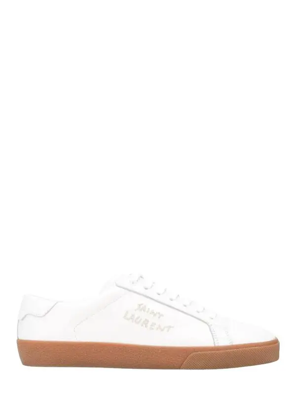 Saint Laurent Logo Lace-up Sneakers - White