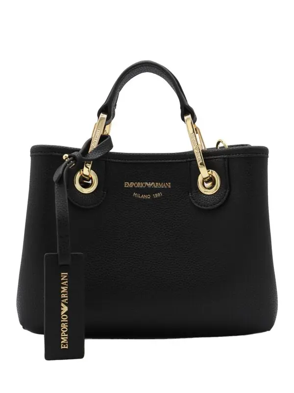 Emporio Armani Top Handle Shoulder Bag With Logo Detail - Black