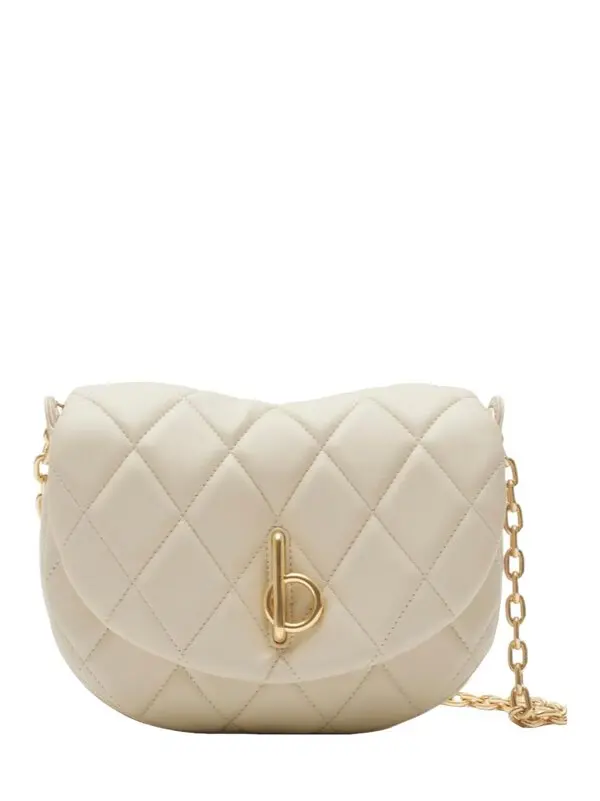 Burberry Small Rocking Horse Quilted Crossbody Bag - Soap White