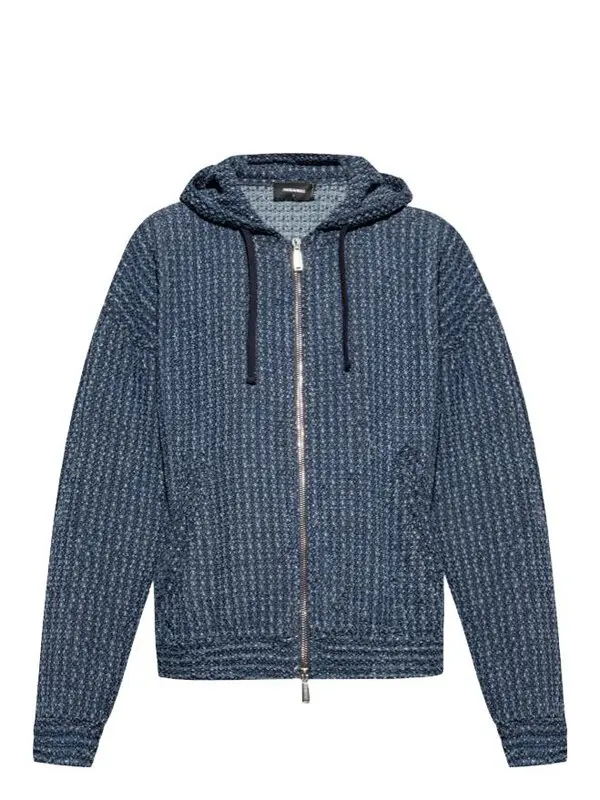 Dsquared2 Hooded Zip-up Jacket With Drawstring - Blue