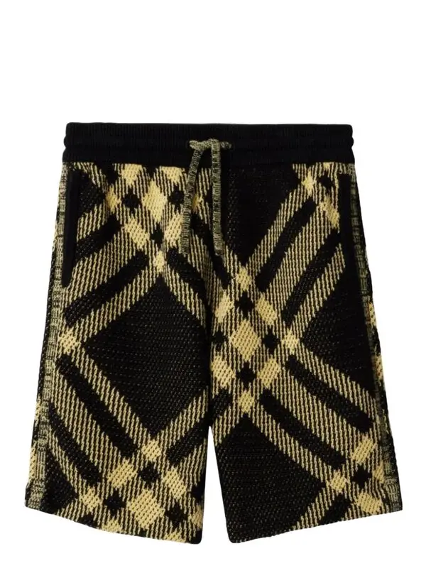 Burberry Check-print Knitted Shorts - Yellow