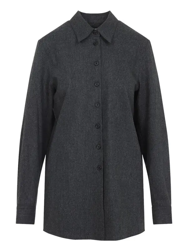 Khaite Long-sleeved Buttoned Shirt With Lapel Collar - Grey