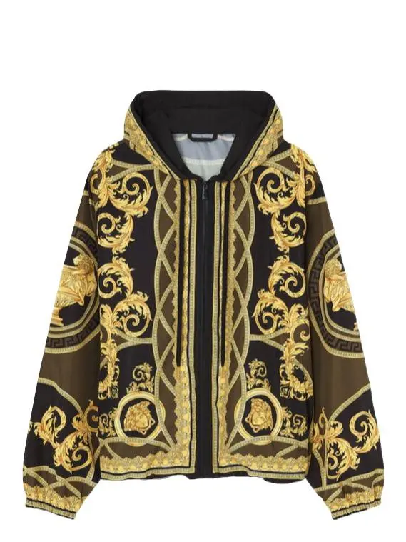 Versace La Coupe Des Dieux Hooded Windbreaker - Black  Print