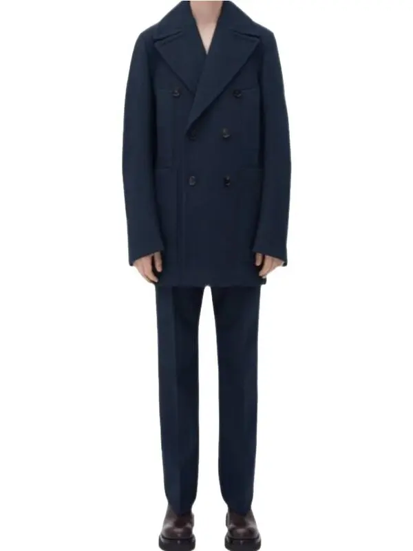 Bottega Veneta Curved Shape Double Coat - Blue
