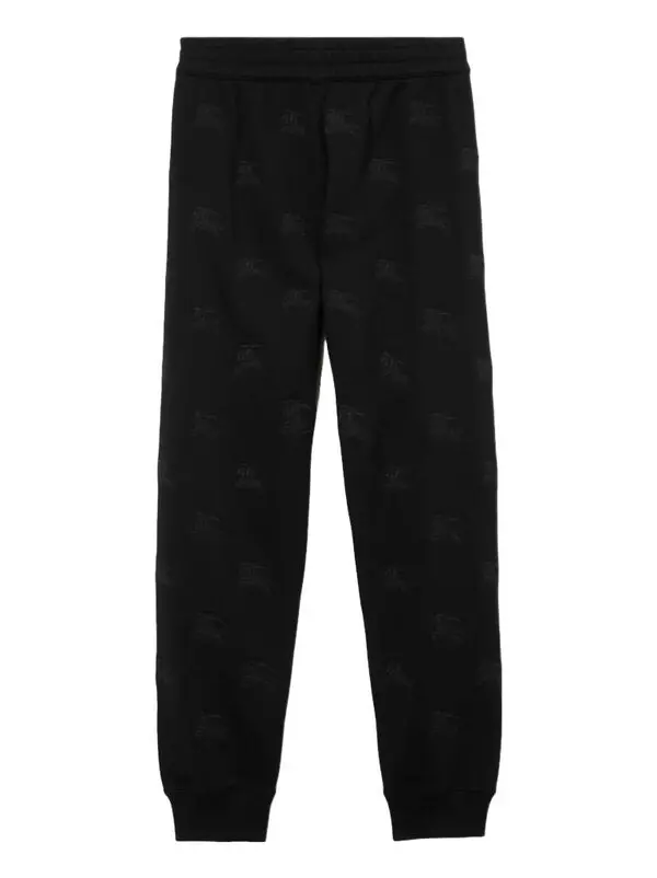 Burberry Equestrian Embroidered Joggers - Black