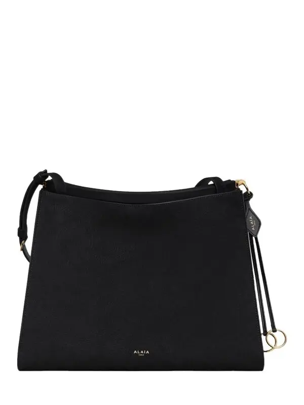 Alaïa Le Click Medium Square Bag In Nubuck - Black