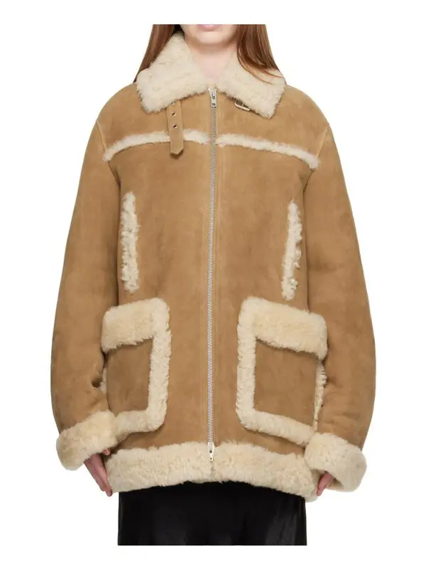 MAISON MARGIELA Shearling Caban Jacket - Camel