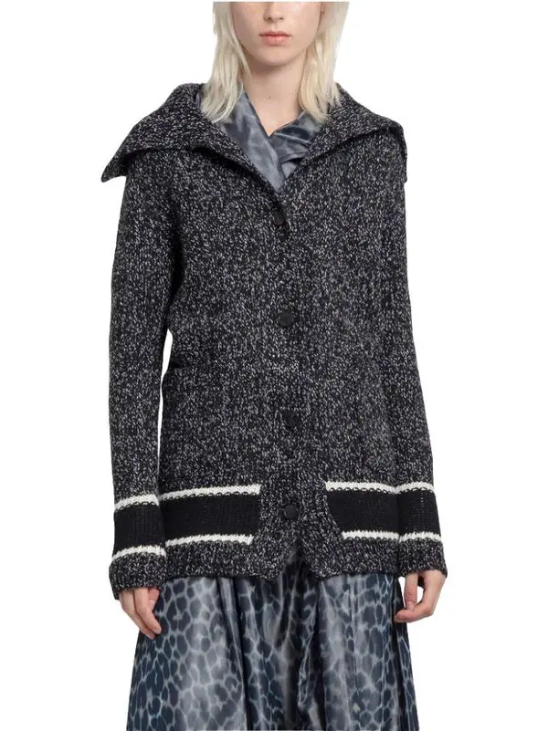 Dior Single-breasted Cardigan With Shawl Collar And Contrast Cuffs - Black