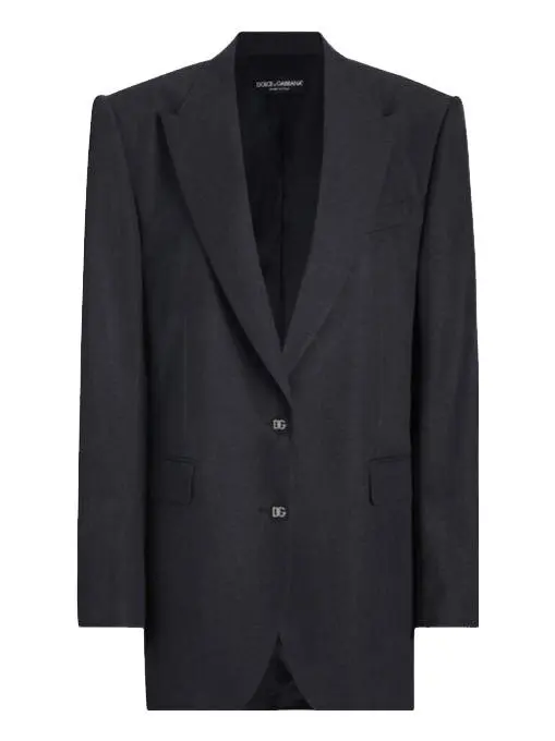 Dolce & Gabbana Single-breasted Blazer With Peak Lapel - Grey