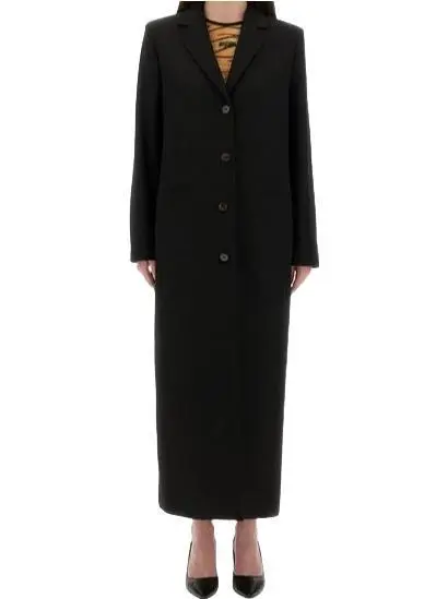 Moschino Long Tailored Buttoned Coat - Black