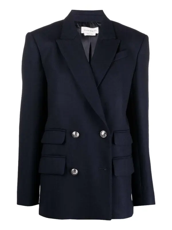 Alexander McQueen Double Breasted Blazer - Black