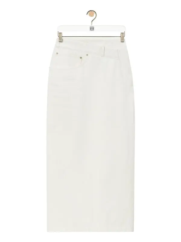 Loewe Deconstructed Denim Skirt - White