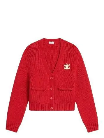 Celine Cardigan In Cashmere And Silk - Bright Red