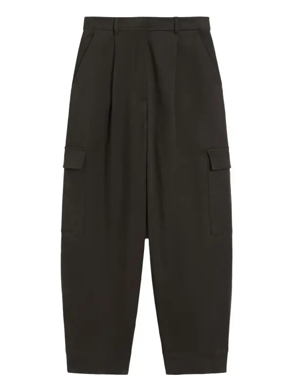 Max Mara Pleated Belted Cargo Trousers - Green
