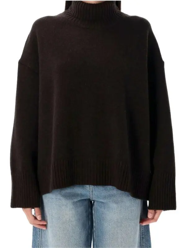 Soeur Long-sleeve High Neck Sweater - Black