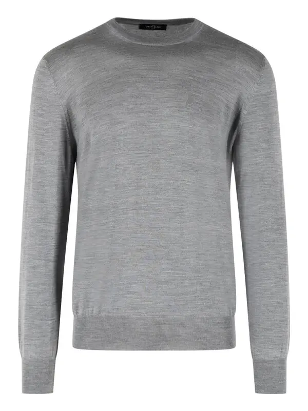 GRAN SASSO Fine Knit Virgin Wool And Cashmere Blend Crew Neck Sweater - Grey