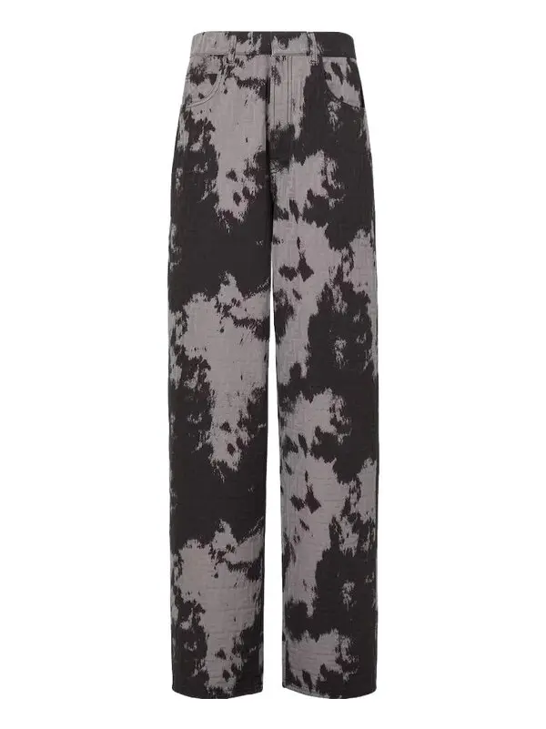 Fendi Ff Animalier Printed Wide Leg Jeans - Multicolour