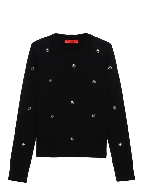 MAXCO. Max&co. Rhinestone-embellished Rib Knit Jumper - Black