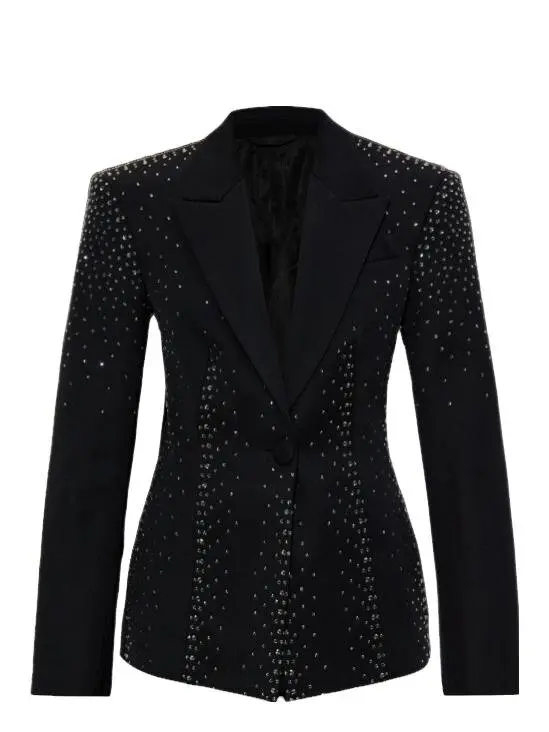 Attico Embellished Single-breasted Blazer - Black
