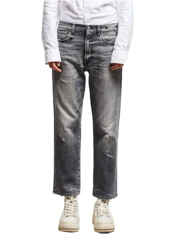 R13 Distressed Boyfriend Jeans - Black