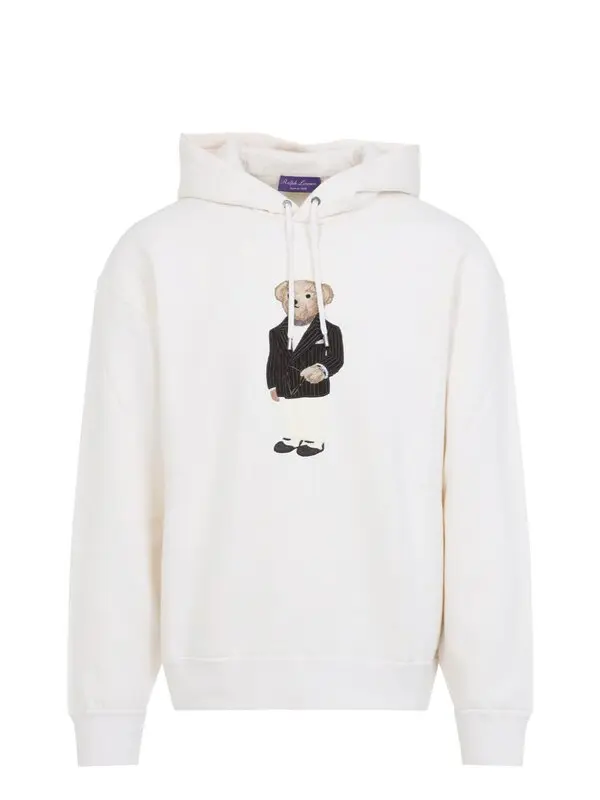 Ralph Lauren Bear-embroidered Hoodie - White
