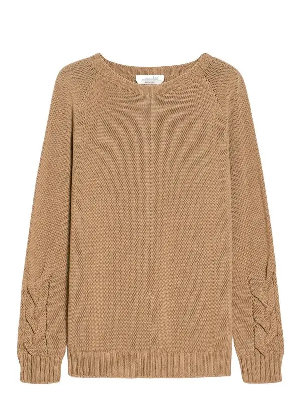 Max Mara Crewneck Long-sleeved Jumper - Camel
