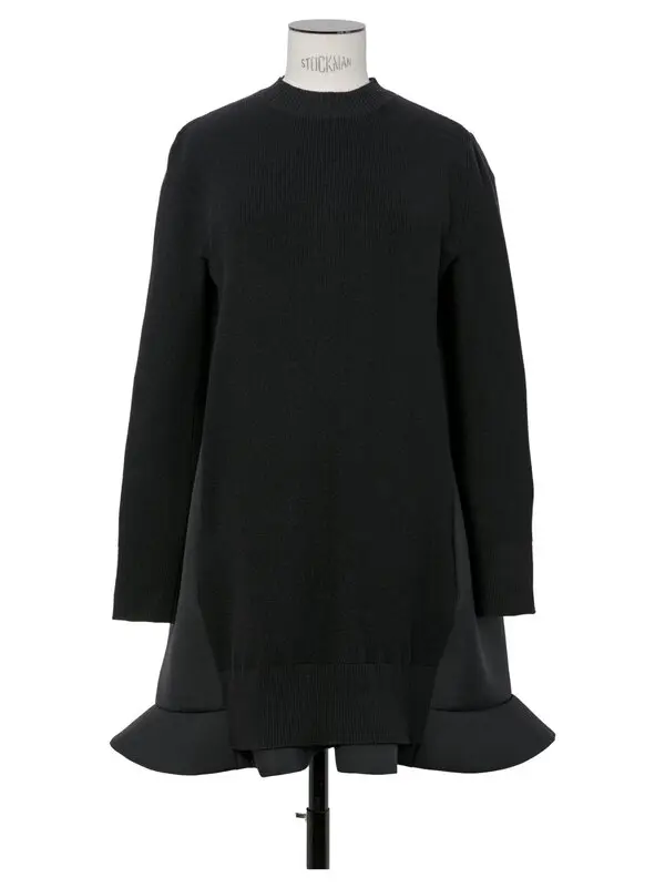 Sacai Suiting Mix Knit Dress - Black