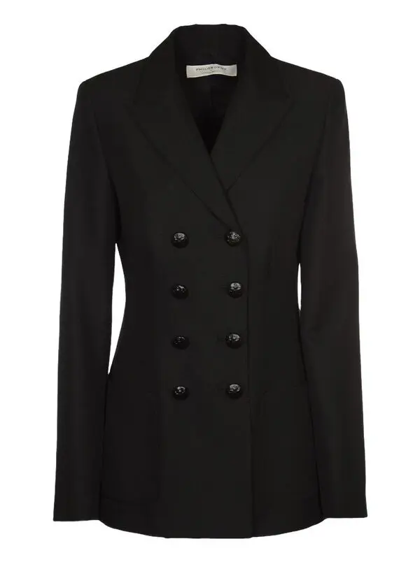 Philosophy Di Lorenzo Serafini Double-breasted Long-sleeved Blazer - Black